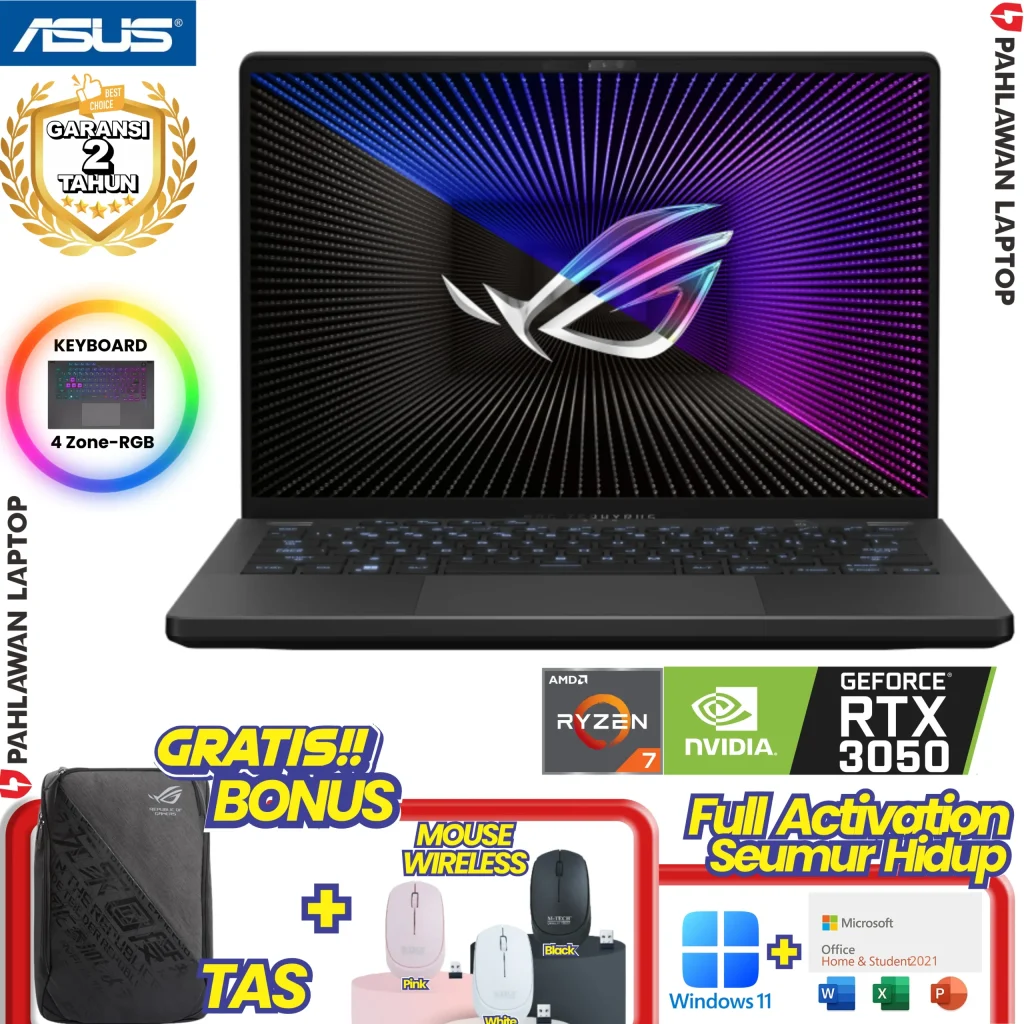 ASUS ROG Zephyrus G14 GA402NJ-R735A6G-O Ryzen 7 7735H VGA NVIDIA RTX ...