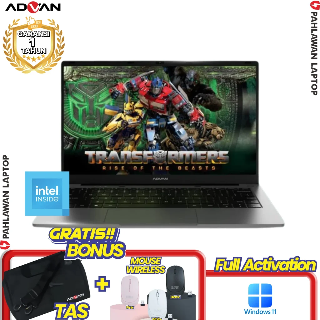 Laptop ADVAN TRANSFORMER BOOK Grey - INTEL N100 RAM 4GB eMMC 128GB ...