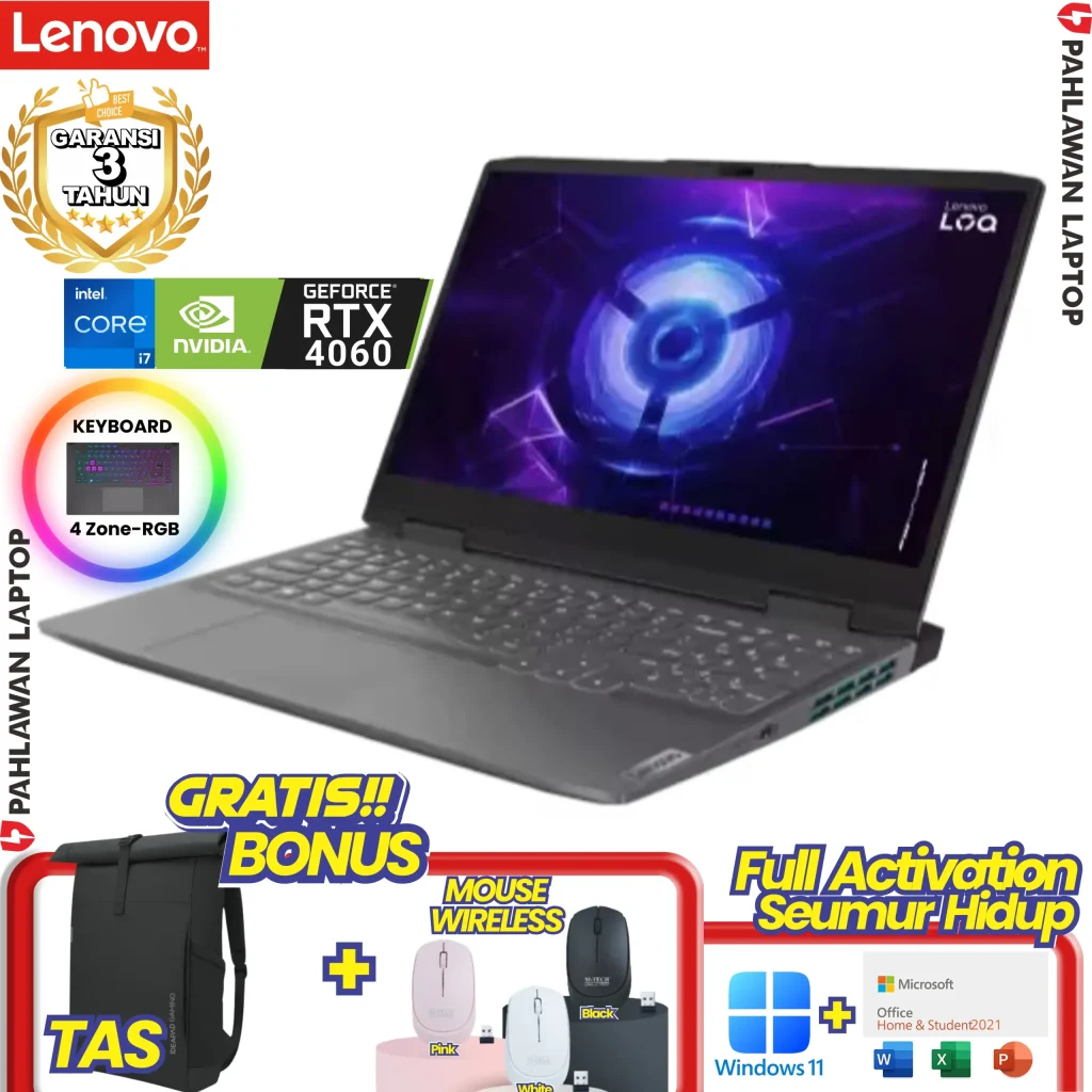 Laptop LENOVO IdeaPad Gaming LOQ 15-AGID CORE i7 13650HX VGA NVIDIA RTX ...
